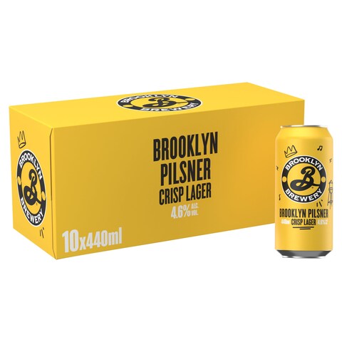 Brooklyn Pilsner Lager Beer Cans 10x440ml - Tesco Groceries