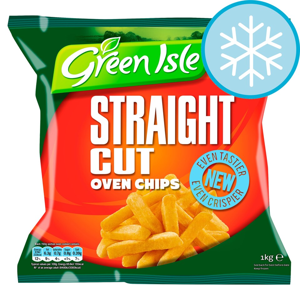 Green Isle Straight Cut Oven Chips 1Kg - Tesco Groceries