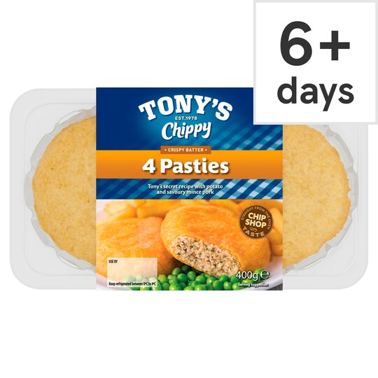 Tony's Chippy Pasties 4 Pack 400G - Tesco Groceries