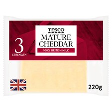 Tesco British Mature Cheddar Cheese 220G - Tesco Groceries