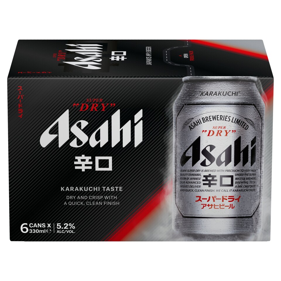 Asahi Super Dry 300Ml 6 Pack - Tesco Groceries