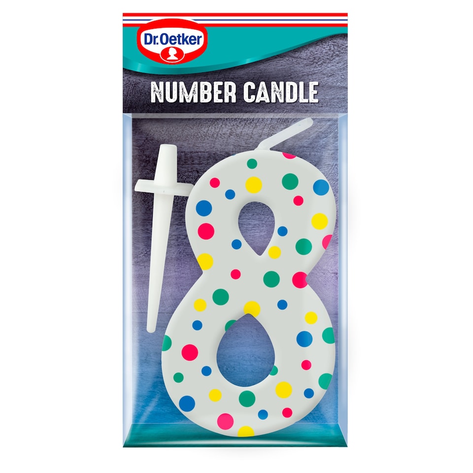 Dr Oetker Spotty Candle Number 8 - Tesco Groceries