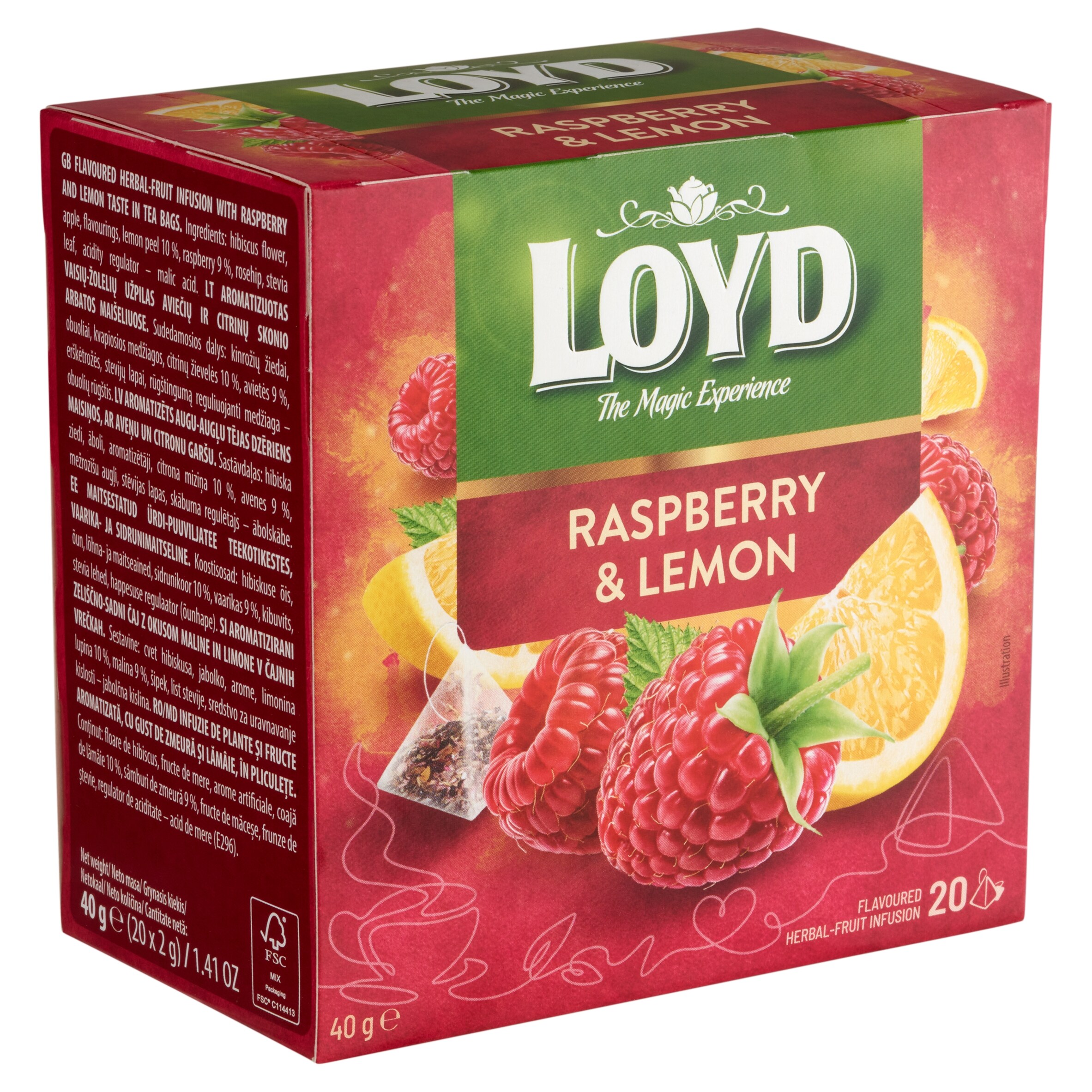 Loyd málna és citrom íz& filteres gyümölcstea 20 filter 40 g - Tesco ...