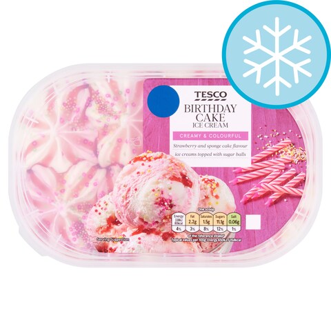 Tesco Birthday Cake Ice Cream 900ml - Tesco Groceries