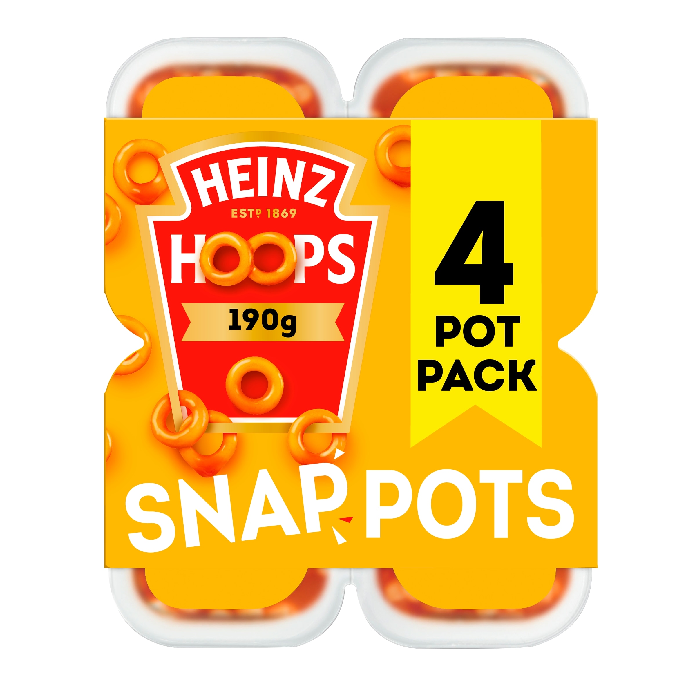 Heinz Spaghetti Hoops Snap Pots In Tomato Sauce 4 X190g - Tesco Groceries