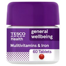 Tesco Health Multivitamins & Iron 60 Tablets - Tesco Groceries