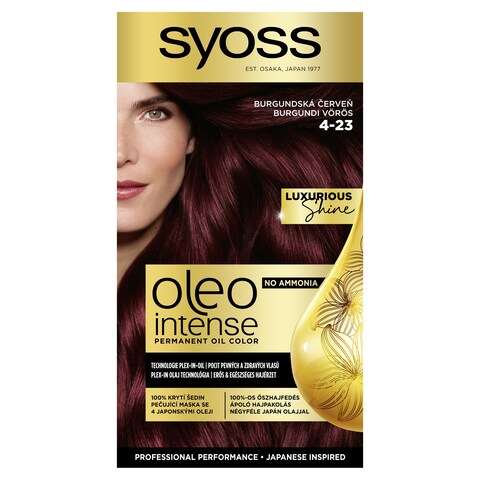 Syoss Oleo Intense Permanent Oil Colorant 4-23 Burgundy Red - Tesco ...