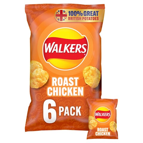 Walkers Roast Chicken Multipack Crisps 6x25g - Tesco Groceries