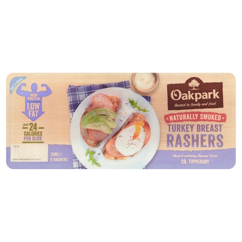 Oak Park Smoked Turkey Rashers 150G - Tesco Groceries