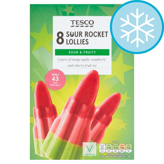 Tesco Sour Rocket Lollies 8X58ml - Tesco Groceries