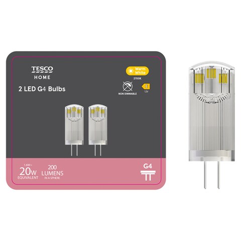 Tesco LED G4 20W Warm White 2 Pack - Tesco Groceries