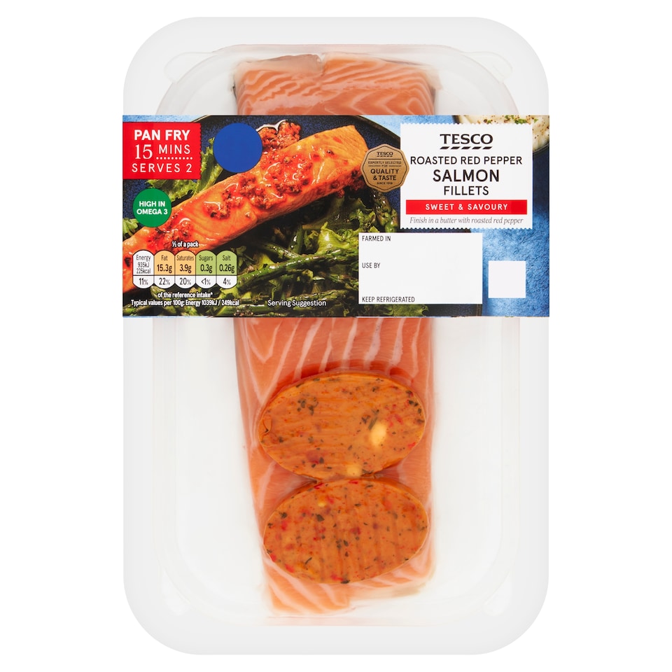 Tesco Roasted Red Pepper Salmon Fillets 230G - Tesco Groceries