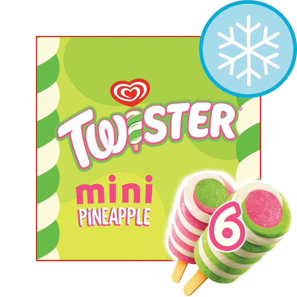 Wall's Twister Mini Pineapple Ice Cream Lollies 6x50ml - Tesco Groceries