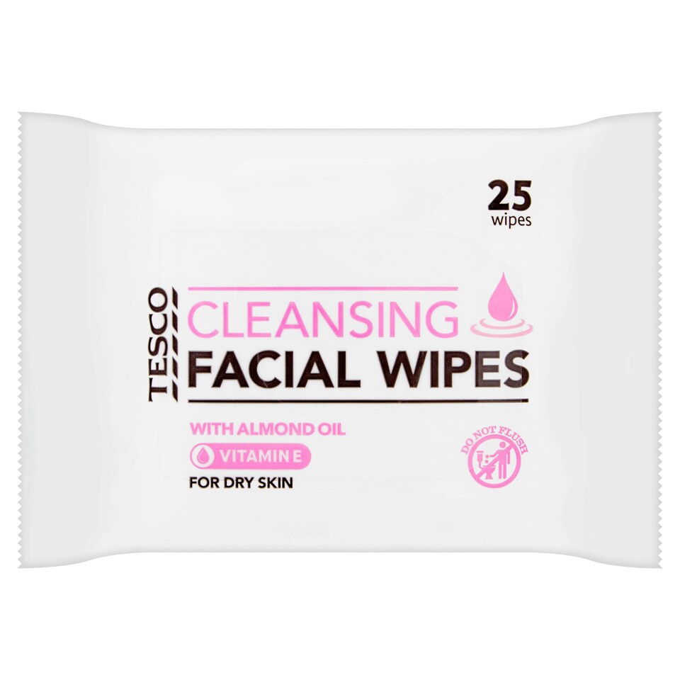 Tesco Cleansing Facial Wipes Dry Skin 25pack - Tesco Groceries