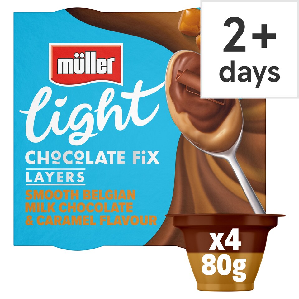 Mullerlight Choc Pot Layers Caramel 4x80g - Tesco Groceries