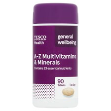 Tesco A-Z Multivitamins & Minerals 90S - Tesco Groceries