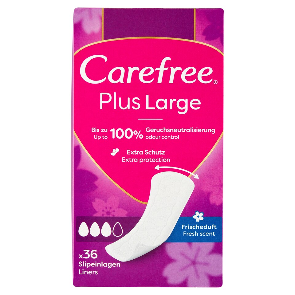 Carefree Plus Large Pantyliners with Fresh Scent 36 pcs - Tesco Groceries