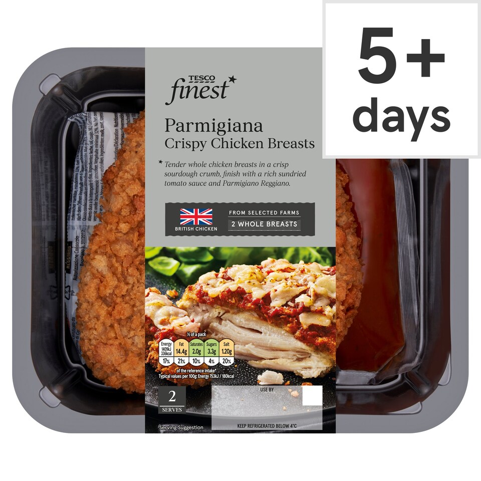 Tesco Finest Parmigiana Crispy Chicken Breasts 395g - Tesco Groceries