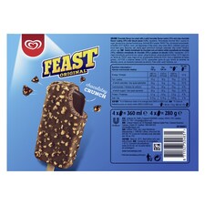Feast Chocolate Ice Cream 4 X 90Ml - Tesco Groceries