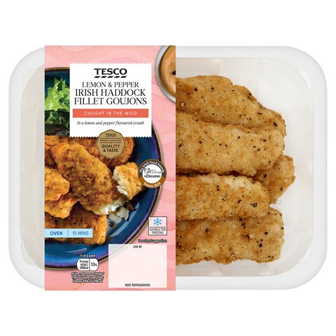 Tesco Lemon and Pepper Irish Haddock Goujons 250g - Tesco Groceries