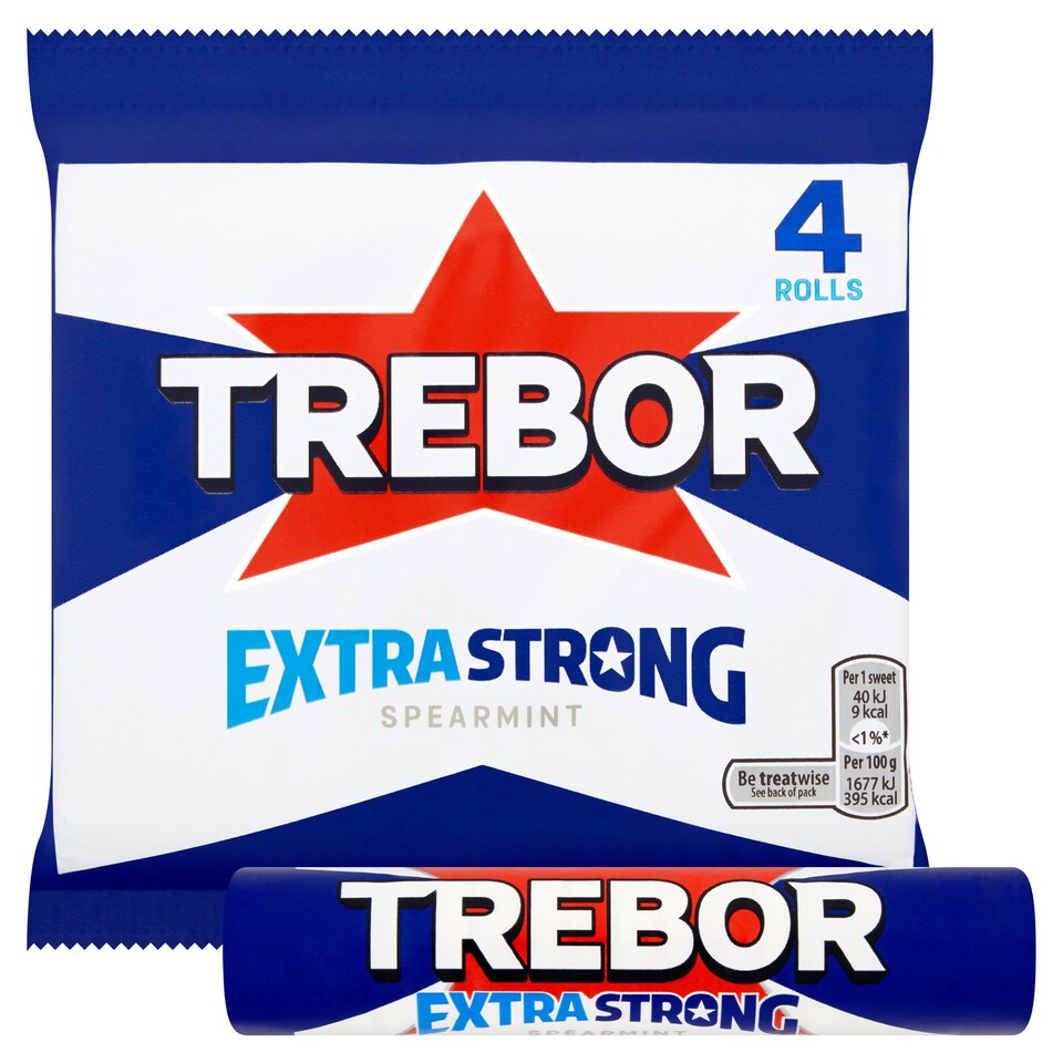 Trebor Extra Strong Spearmint 4 Pack 165.2G - Tesco Groceries