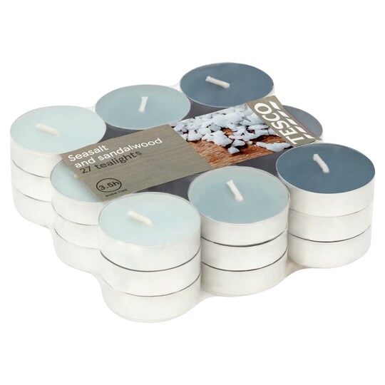 Tesco Sea Salt And Sandalwood 27Pk Tealights - Tesco Groceries