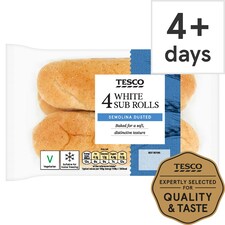 Tesco White Sub Rolls 4 Pack - Tesco Groceries
