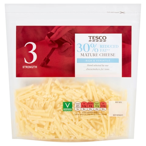 Tesco 30% Reduced Fat Mature Grated Cheese 250g - Tesco Groceries