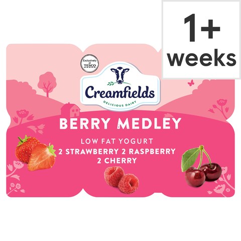 Creamfields Low Fat Yogurt - Berry Medley 6 x 125g - Tesco Groceries