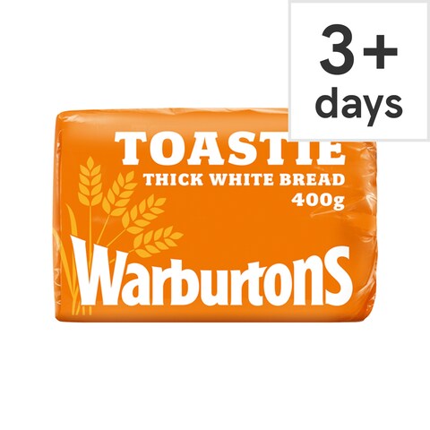 Warburtons Toastie Thick and Small Sliced White Bread 400g - Tesco ...