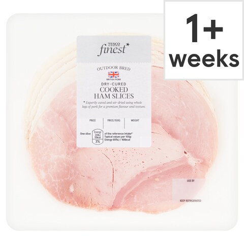 Tesco Finest Dry Cured Cooked Ham Slices 130g - Tesco Groceries