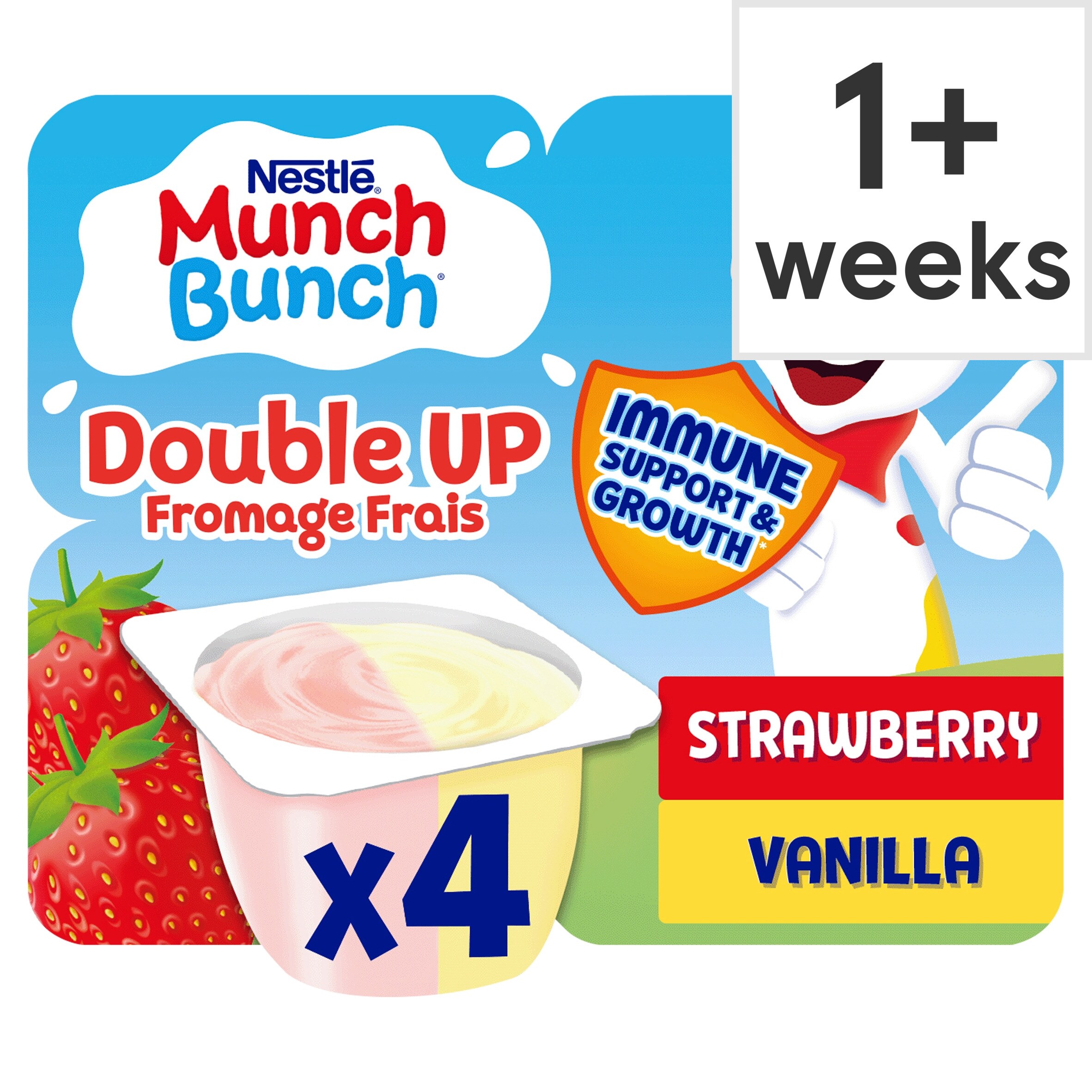 Munch Bunch Double Up Fromage Frais Strawberry Vanilla 4 x 85g (340g ...