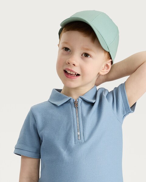 F&F Boys Textured Polo and Short Set in Blue - Tesco Groceries