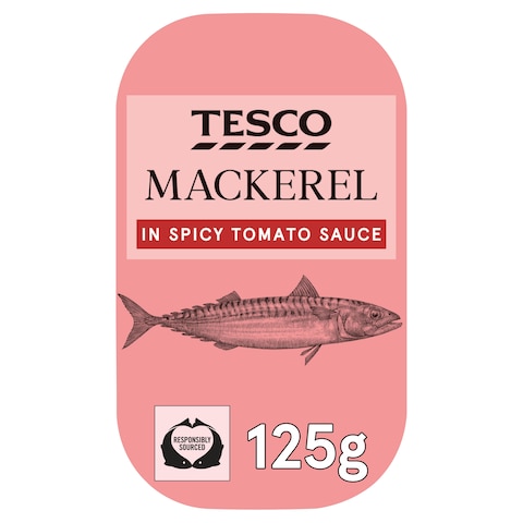 Tesco Skinless Boneless Scottish Mackerel Spicy Tomato Sauce 125G ...