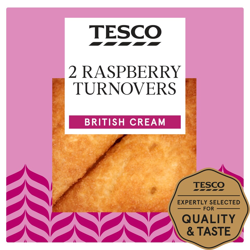 Tesco Fresh Cream Raspberry Turnover 2 Pack, 148 G - Tesco Groceries