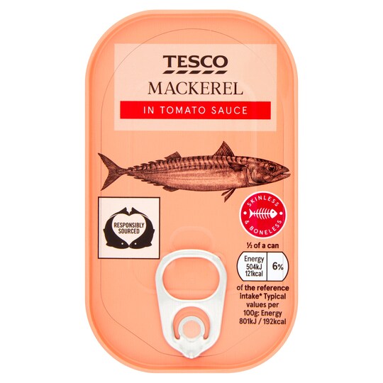 Tesco Mackerel Fillets In Tomato 125g Tesco Groceries