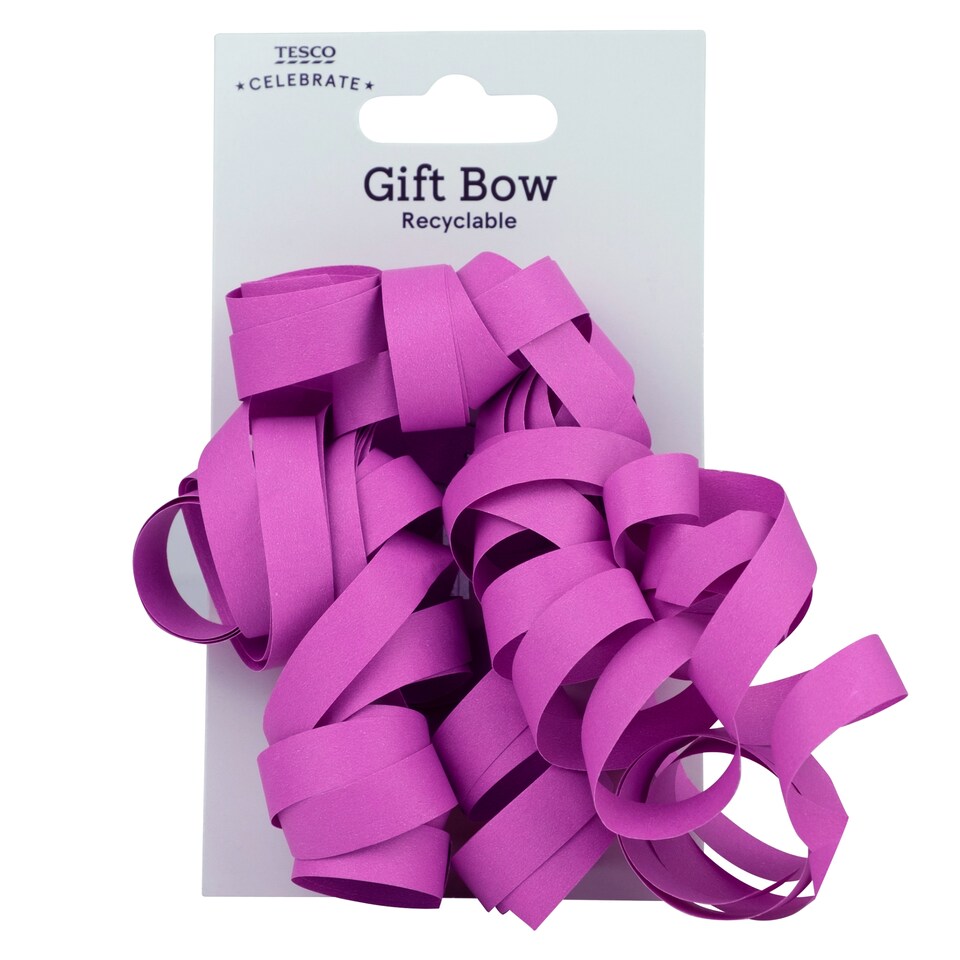 Tesco Pink Curly bow - Tesco Groceries