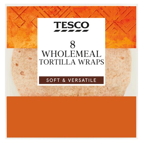 Tesco Wholemeal Tortilla Wraps 8 Pack 320g - Tesco Groceries