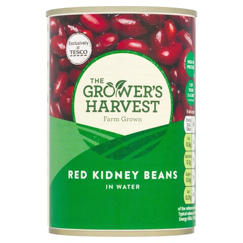 Growers Harvest Red Kidney Beans In Water 400G - Tesco Groceries
