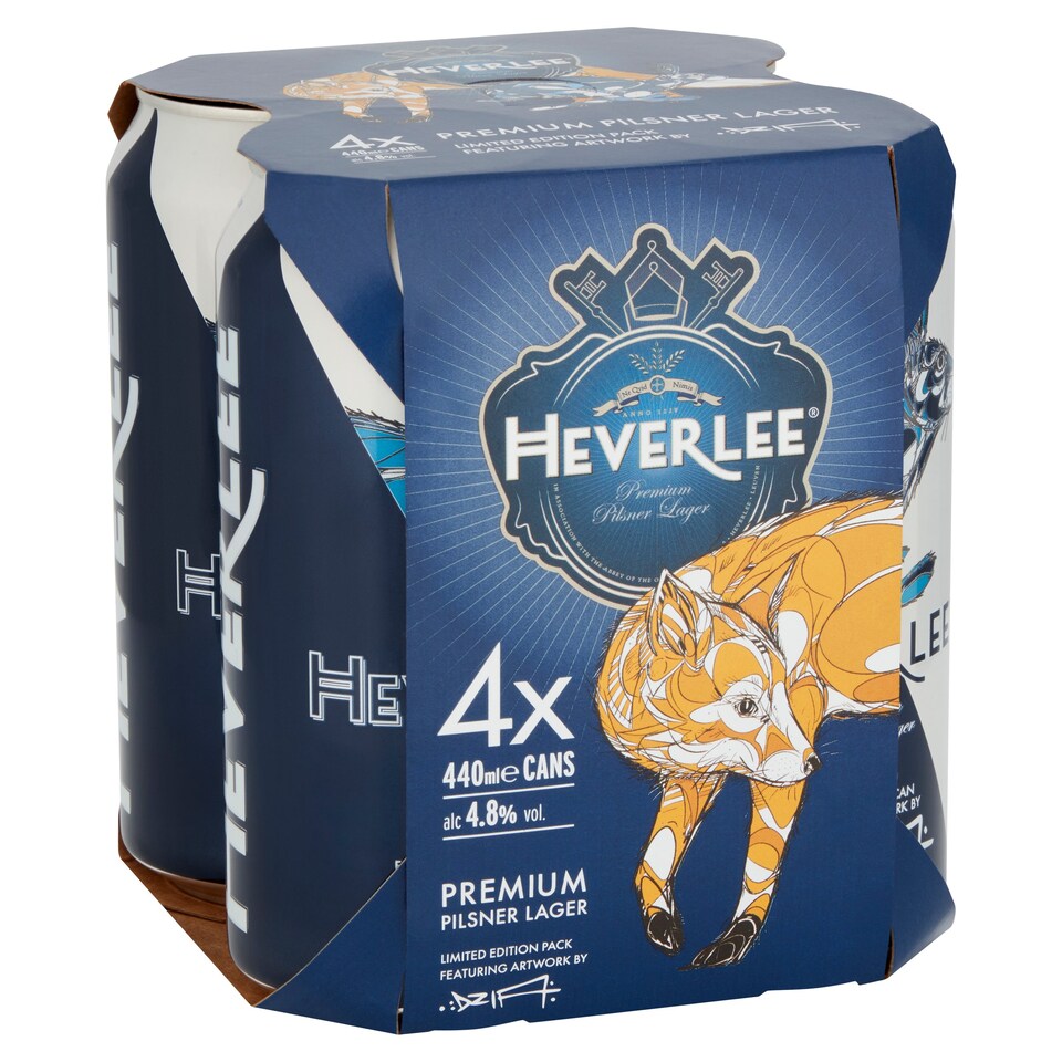 Heverlee Premium Pilsner Lager 4X440ml - Tesco Groceries