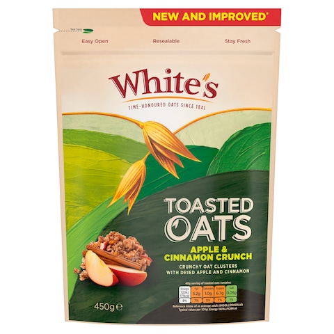 White's Toasted Oats - Apple & Cinnamon Crunch 450g - Tesco Groceries