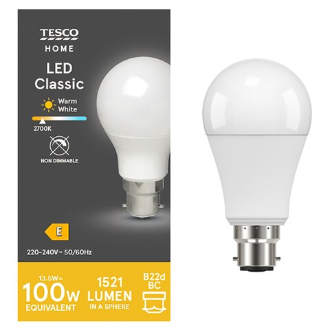 Tesco LED Classic 100W BC Warm White Bulb - Tesco Groceries