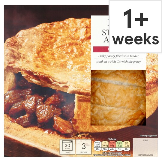 Tesco Steak & Ale Puff Pastry Pie 500G - Tesco Groceries