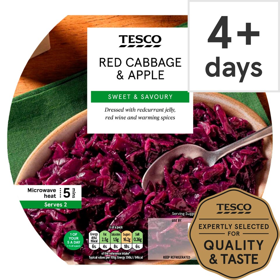 Tesco Red Cabbage & Apple 300G - Tesco Groceries