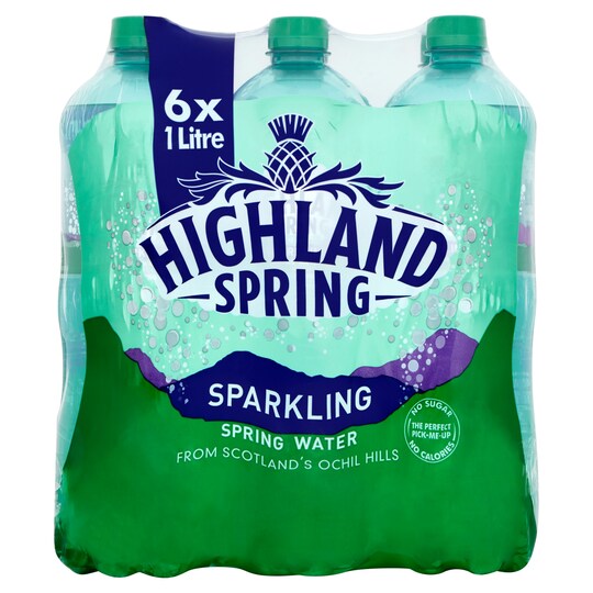 Highland Spring Sparkling Water 6 X 1L - Tesco Groceries