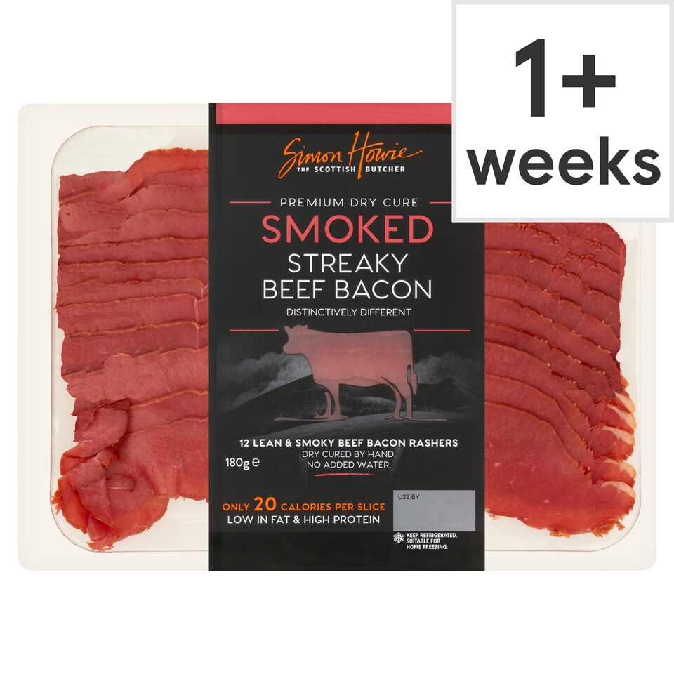 Simon Howie Premium Dry Cure Smoked Streaky Beef Bacon 180g - Tesco ...