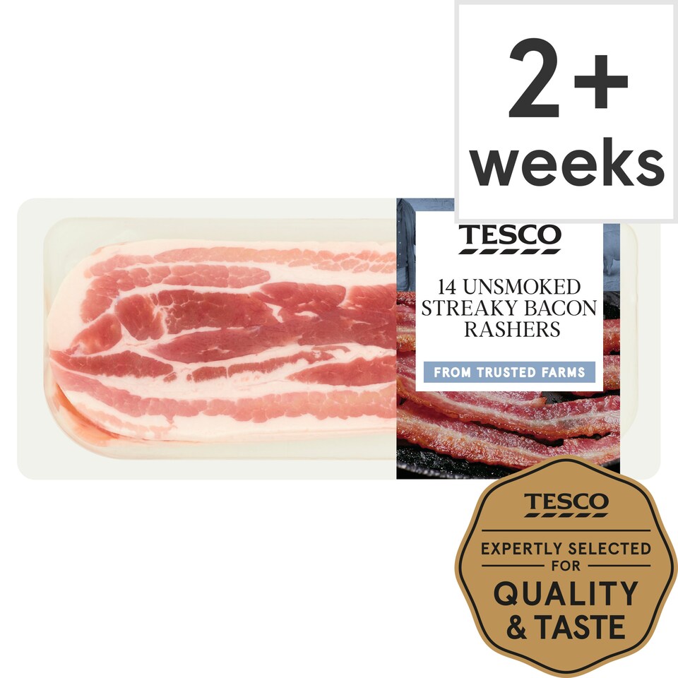 Tesco Unsmoked Streaky Bacon 14 Rashers 300G - Tesco Groceries