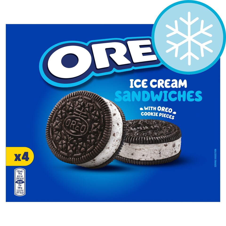 Oreo Vanilla Ice Cream Sandwiches 4x110ml - Tesco Groceries