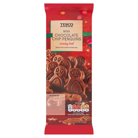 Tesco Mini Chocolate Chip Penguin Biscuits 100G - Tesco Groceries