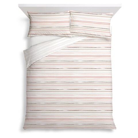 Tesco Materialistic Neutral Stripe Duvet Set Double - Tesco Groceries